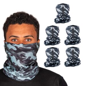 s a company 5-pack uv face shield | uv 30+ multipurpose neck gaiter balaclava for adults