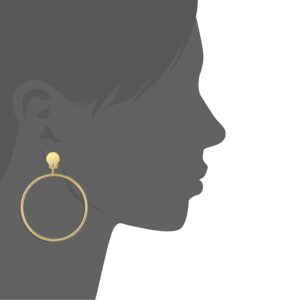 BIRSTONE Women Clip on 2 Inch Large Big Hoop Minimalist Earrings (gold)