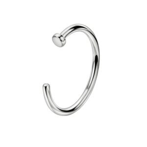 fansing 316l surgical steel nose ring open nose hoop nose rings 18 gauge 7mm nostril piercing jewelry silver stainless steel nose ring 18g women men body jewelry