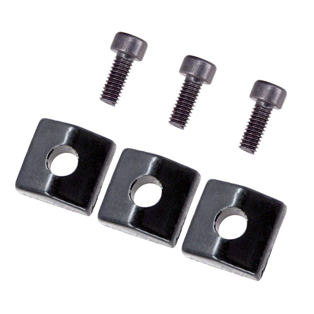 3 Pieces Locking Nut Block and Screws Guitar Cap Suitable for Tremolo Bridge Replacement Part (Black)