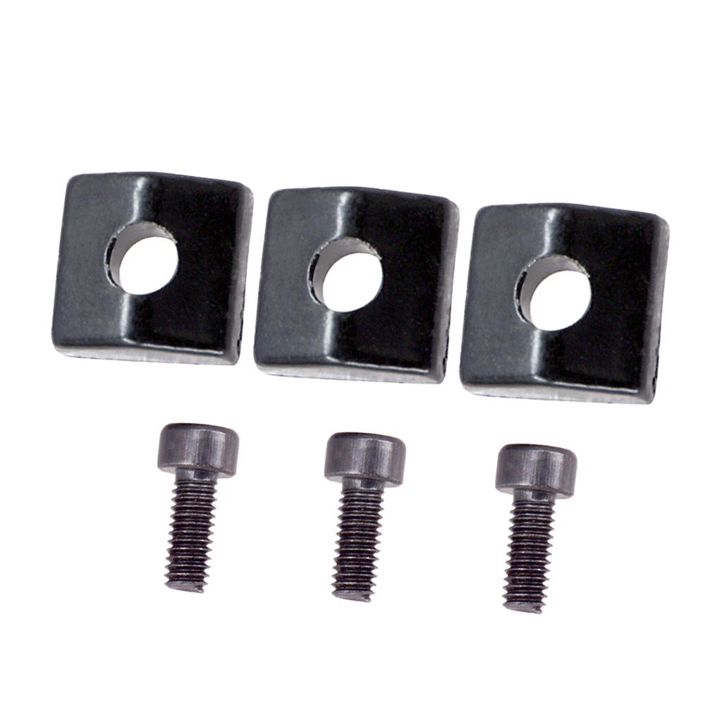 3 Pieces Locking Nut Block and Screws Guitar Cap Suitable for Tremolo Bridge Replacement Part (Black)