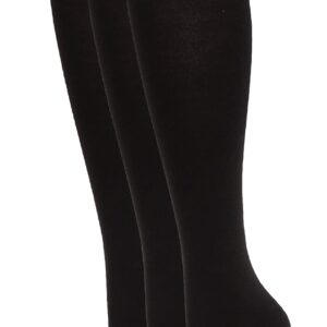 Hue Women's Flat Knit Knee High Sock, New Black, One Size US, Pack Of 3