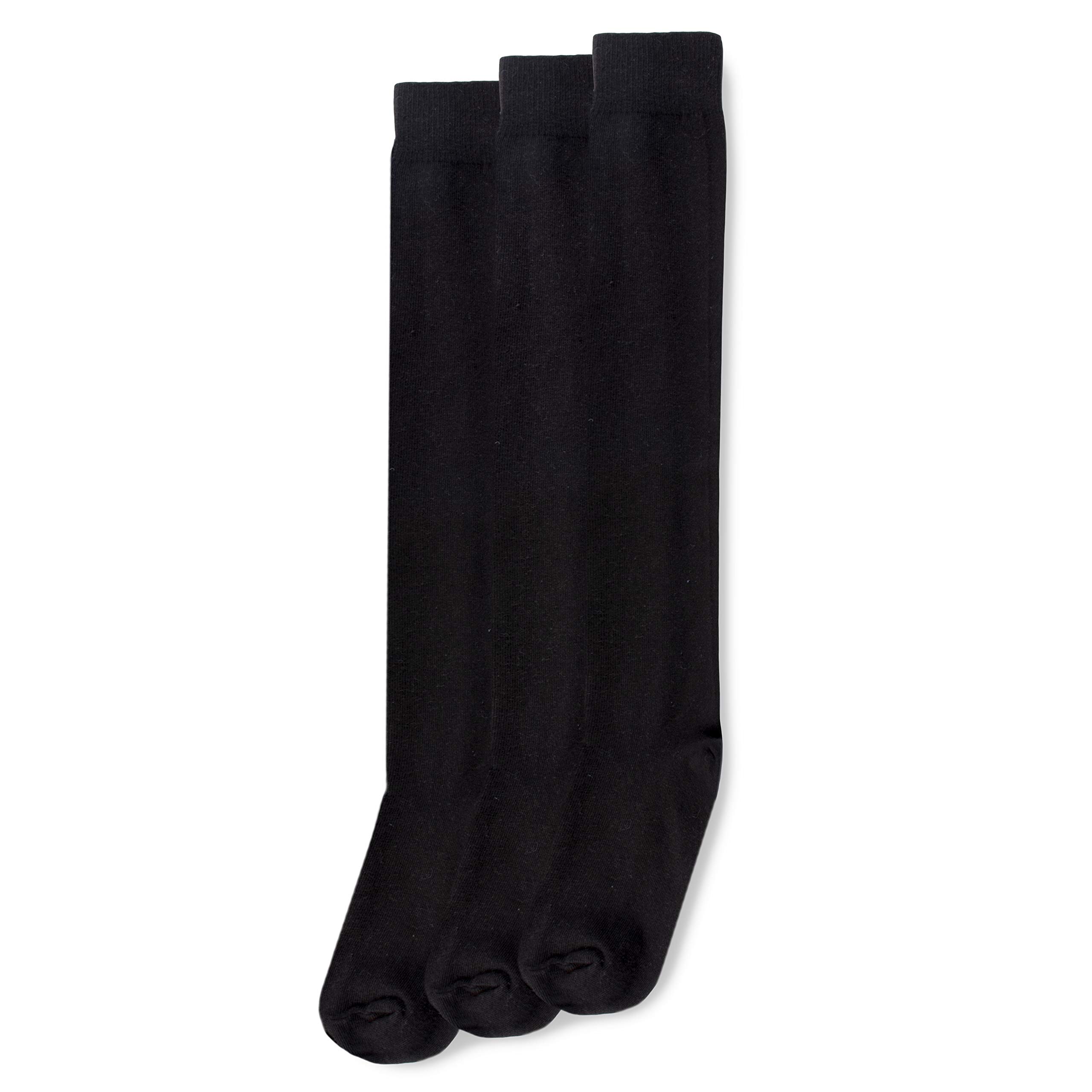 Hue Women's Flat Knit Knee High Sock, New Black, One Size US, Pack Of 3