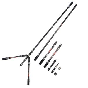 sharrow 5 inch 10 inch 30 inch archery stabilizer balance bar set detachable pure carbon fiber vibration dampene recurve bow accessory hunting (silver)