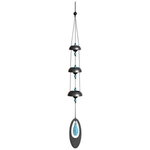 woodstock chimes signature collection, woodstock temple bells 25'' turquoise wind bells for outdoor, patio, home or garden décor (tb3tq)