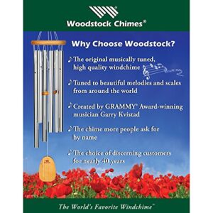 Woodstock Chimes Signature Collection, Woodstock Temple Bells 25'' Turquoise Wind Bells for Outdoor, Patio, Home or Garden Décor (TB3TQ)