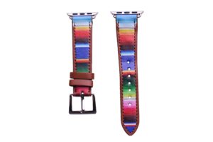 38mm, 40mm, 41mm compatible for apple watch series 8,7,6,5,4, and se small versions, western serape pattern print watch band no. 22m9