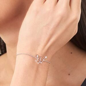 Sterling Forever - Constellation Bracelet - 14K Gold Plated & Rhodium Plated Brass - Cubic Zirconia - Sliding Bolo Fashion Statement Bracelet - Adjustable Cotton Cord Up to 8” - One Size Fits Most