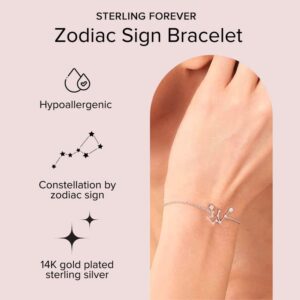 Sterling Forever - Constellation Bracelet - 14K Gold Plated & Rhodium Plated Brass - Cubic Zirconia - Sliding Bolo Fashion Statement Bracelet - Adjustable Cotton Cord Up to 8” - One Size Fits Most