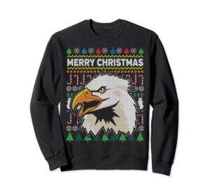 american bald eagle merry christmas ugly xmas design sweatshirt