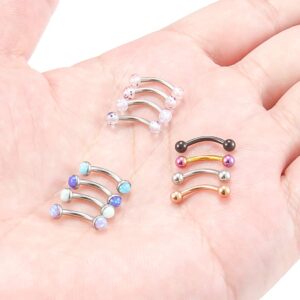 Jenxnjsjo Eyebrow Rook 16g 8/10mm Piercing Jewelry Ring for Women Vertical Labret Lip Hood Curved Barbell Rook Snug Earrings Belly Button Snake Frog Eyes Vch Bridge Cartilage Daith Surface Anti Tragus