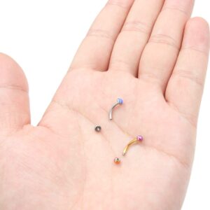 Jenxnjsjo Eyebrow Rook 16g 8/10mm Piercing Jewelry Ring for Women Vertical Labret Lip Hood Curved Barbell Rook Snug Earrings Belly Button Snake Frog Eyes Vch Bridge Cartilage Daith Surface Anti Tragus