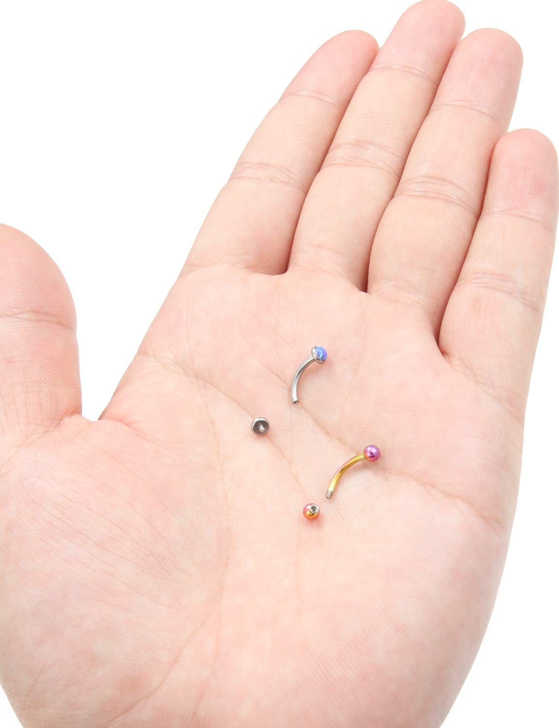 Jenxnjsjo Eyebrow Rook 16g 8/10mm Piercing Jewelry Ring for Women Vertical Labret Lip Hood Curved Barbell Rook Snug Earrings Belly Button Snake Frog Eyes Vch Bridge Cartilage Daith Surface Anti Tragus