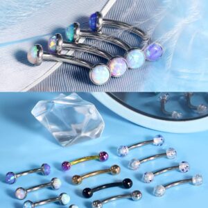 Jenxnjsjo Eyebrow Rook 16g 8/10mm Piercing Jewelry Ring for Women Vertical Labret Lip Hood Curved Barbell Rook Snug Earrings Belly Button Snake Frog Eyes Vch Bridge Cartilage Daith Surface Anti Tragus