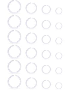 lcolyoli 24pcs 16g clear septum nose hoop rings retainer segment ring flexible bioflex tragus helix daith rook cartilage earrings clicker hoop piercing jewelry for women men dia. 6-12mm