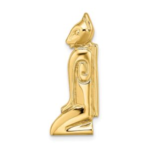 jewels by lux 14k yellow gold marco island cat with hidden bail 2d pendant