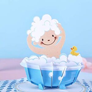 Liif Baby Shower Blue Boy 3D Greeting Pop Up Card For New Baby, Baby Congratulations, Announcement, Newborn, Baby Congrats, Cute | With Message Note & Envelop