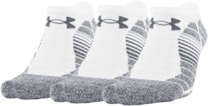 under armour adult elevated performance no show socks, 3-pairs , white , large