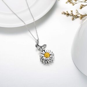 Sunflower Cremation Jewelry 925 Sterling Silver Urn Necklace Keepsake Ashes Hair Memorial Pendant Locket