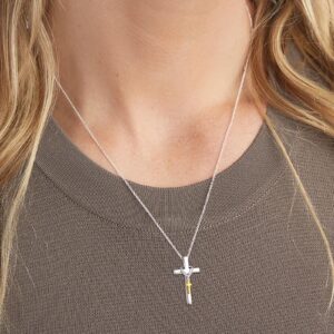 oGoodsunj Sterling Silver Cross Urn Necklace - Memorial Pendant Cremation Jewelry Keepsake Pendant Gift for Ashes for Women Men (Gold)