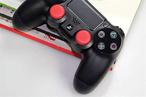 for PS4, PS3, Switch Pro, Xbox one, Xbox 360, Wii U, PS2 Controller Analog Stick Thumbsticks Joystick Cap Controller Cap Rubber Cover Silicone Thumb Grip Cap Joystick Thumbstick (2PCS Red)