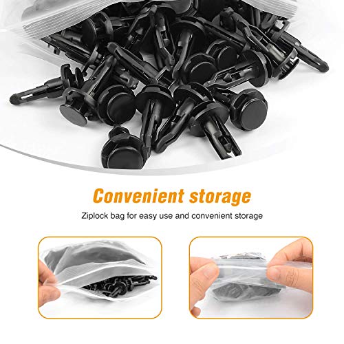 GOOACC 100PCS Nylon Push-Type Automotive Clips Rivet Retainer Fender Bumper Fasteners Clips for Toyota #52161-02020 9mm,1PC Bonus Fastener Remover