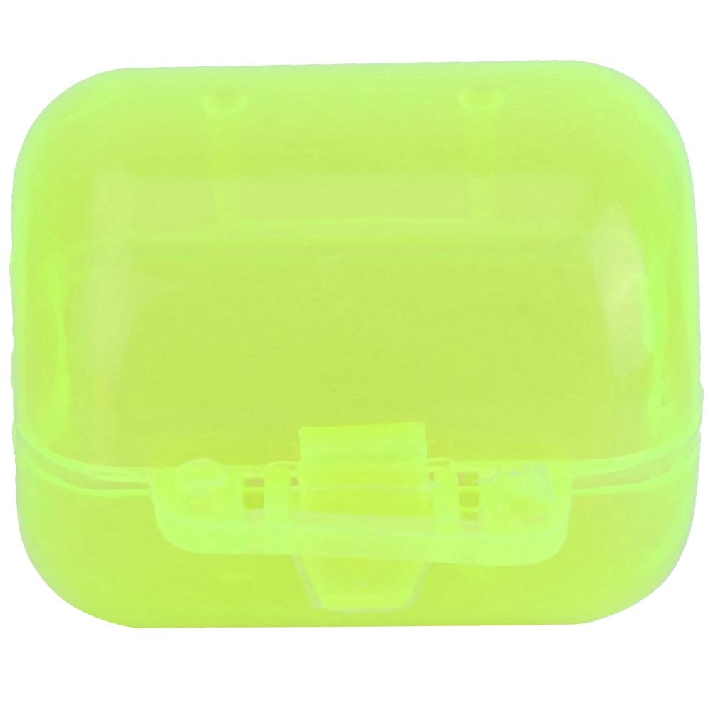 50 Pcs Plastic Fishing Hook Box, Clamshell Fluorescent Yellow Squid Lure Hook Box Cover Case Fishing Accessory Tackle Box(Medium)