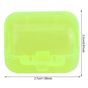 50 Pcs Plastic Fishing Hook Box, Clamshell Fluorescent Yellow Squid Lure Hook Box Cover Case Fishing Accessory Tackle Box(Medium)