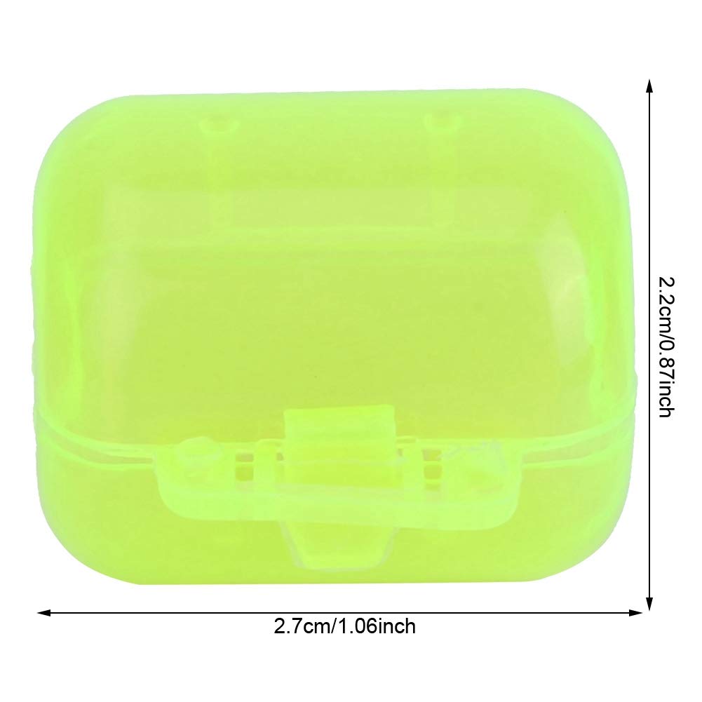 50 Pcs Plastic Fishing Hook Box, Clamshell Fluorescent Yellow Squid Lure Hook Box Cover Case Fishing Accessory Tackle Box(Medium)