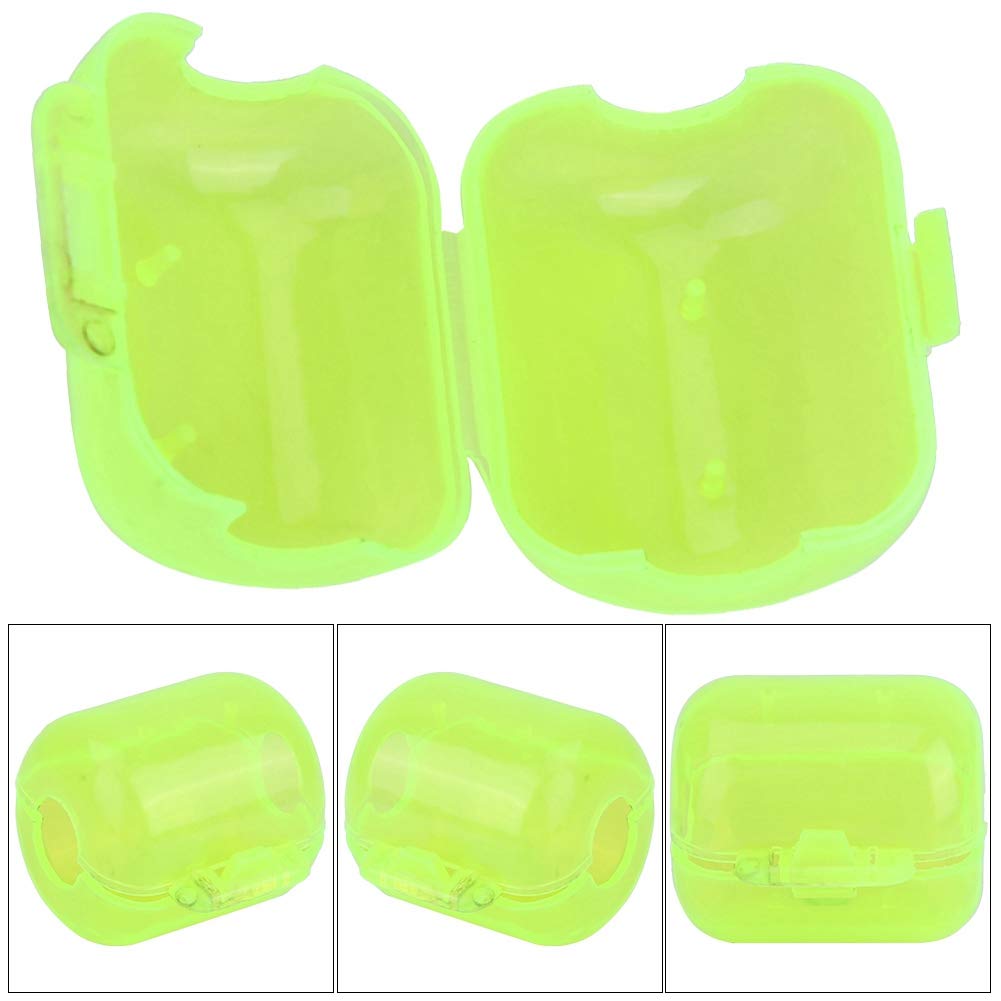 50 Pcs Plastic Fishing Hook Box, Clamshell Fluorescent Yellow Squid Lure Hook Box Cover Case Fishing Accessory Tackle Box(Medium)