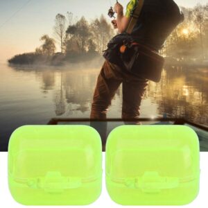 50 Pcs Plastic Fishing Hook Box, Clamshell Fluorescent Yellow Squid Lure Hook Box Cover Case Fishing Accessory Tackle Box(Medium)