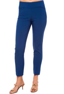 ibkul women's upf 50+ cooling stain resistant ankle pants - 72000 navy solid 10