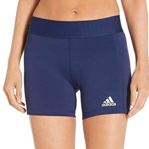 adidas women's techfit volleyball shorts tights, team navy blue/white, x-large us