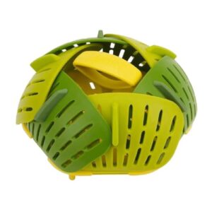 joseph joseph bloom folding steamer basket for vegetables, green