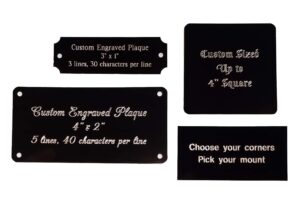 personalized, custom engraved black aluminum plaque, name plate for pet urn box, military flag display case or shadow box, art tag, picture frame label, trophy award (3" x 1")