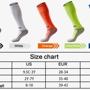 VANDIMI Soccer Socks for Kids Youth Adult (1/3/4/5 pairs) Team Sport Knee High Long Socks