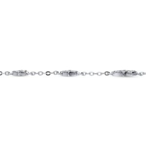 BERRICLE Sterling Silver Starburst Cubic Zirconia CZ Fashion Chain Bracelet for Women, Rhodium Plated