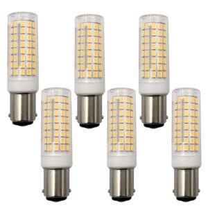 lxcom lighting 10w ba15d led corn bulb 6 pack dimmable double contact bayonet base led bulb 80w halogen bulbs equivalent jd type t3/t4 bulbs warm white 3000k 1000lm for pendants sewing machine bulb