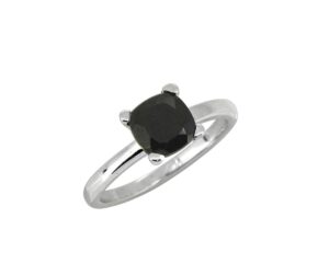 yotreasure 1.82 ct black spinel solid 925 sterling silver solitaire ring