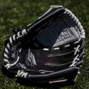 Rawlings | SURE CATCH T-Ball & Youth Baseball Glove | Right Hand Throw | 11.5" | Black/Grey