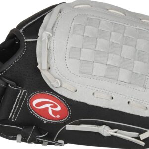 Rawlings | SURE CATCH T-Ball & Youth Baseball Glove | Right Hand Throw | 11.5" | Black/Grey