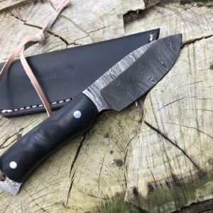 Perkin Damascus Steel Knife Hunting Knife With Sheath Bushcraft Knife - SK800