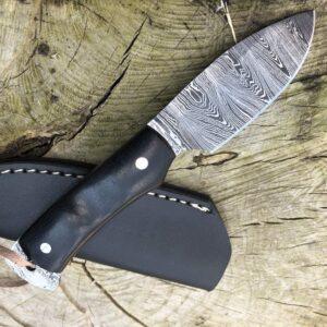 Perkin Damascus Steel Knife Hunting Knife With Sheath Bushcraft Knife - SK800