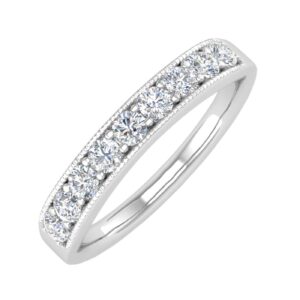 1/2 carat (ctw) 14k white gold round diamond ladies anniversary wedding band ring (ring size 6.5)