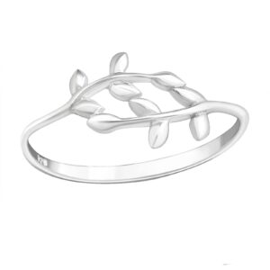 icyrose 925 sterling silver vines and leaves above knuckle ring mid finger top stacking or can use for toe ring summer women's girls rings size 3.5 (19929)