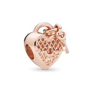 minijewelry love you lock heart charm for bracelets necklaces pendants key to heart sterling silver charm mom auntie girlfriend girls women family birthday christmas, rose gold