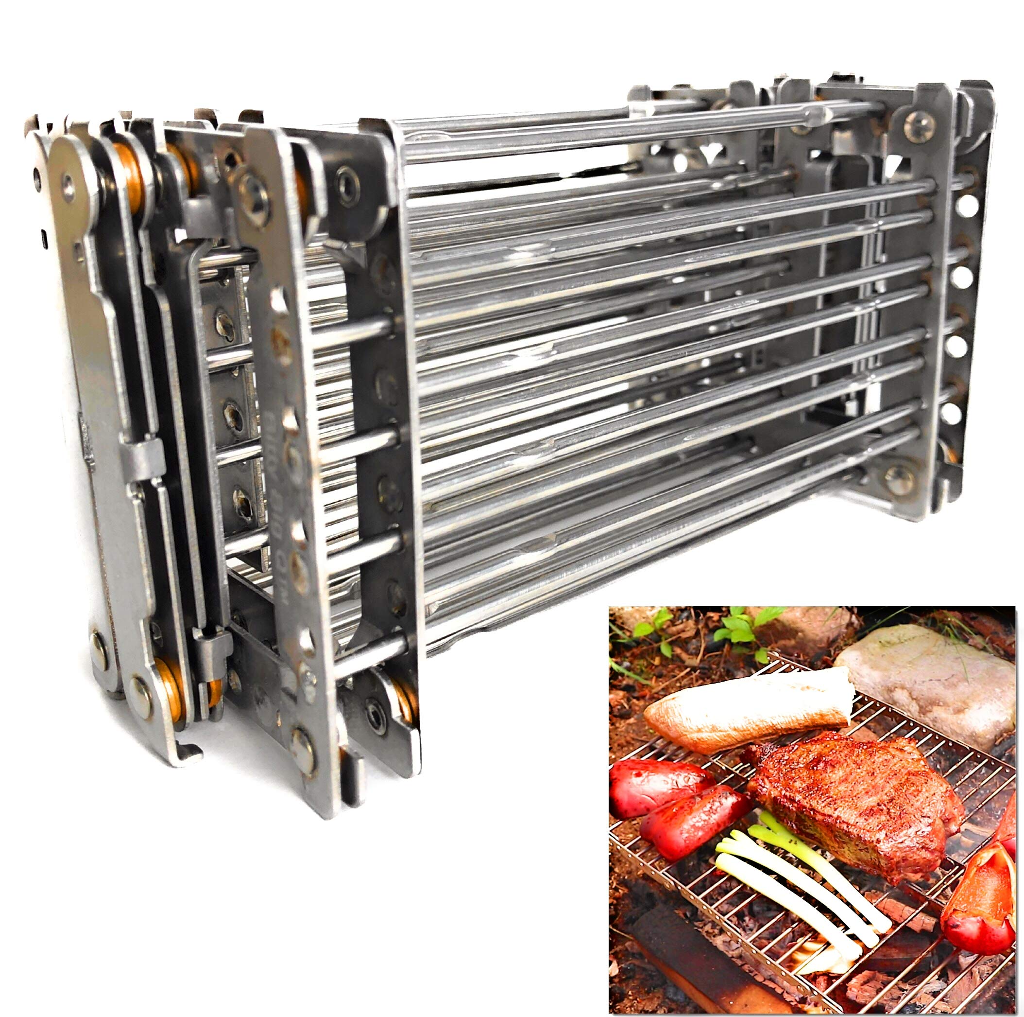 Bitty Big Q Stainless Steel Ultra Compact Portable Lightweight Camping Grill