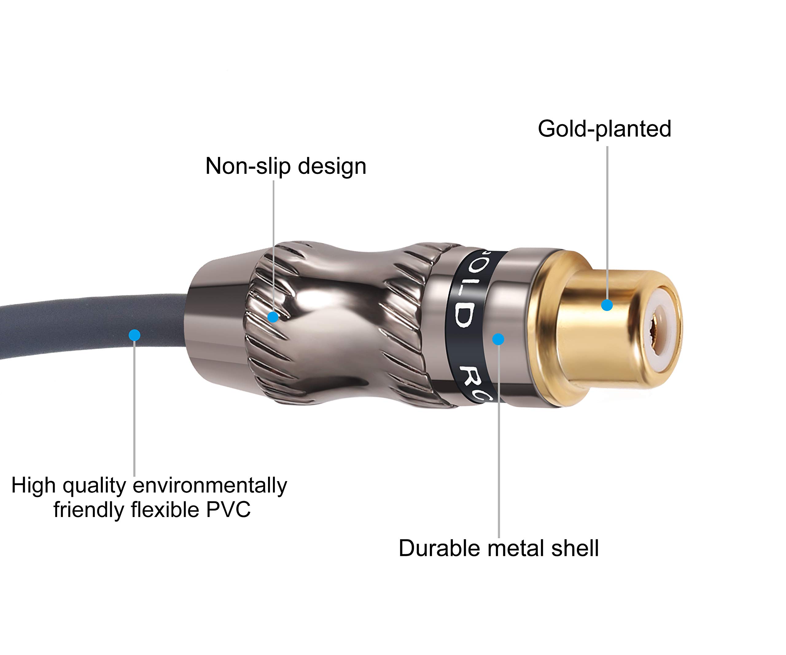 Devinal XLR to RCA Female Adapter, RCA to XLR Female Short Cable Converter, Gender Changer Audio Connector Coupler for Mixer Recorder amplifiers etc.