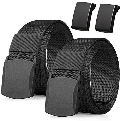 Nylon Belt, Men Military Tactical Breathable Belts, fast through the airport security, Metal Buckle+Plastic Buckle, snowboard Belt 51.18in(130cm)