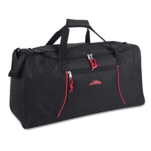 55 liter, 24 inch lightweight canvas duffle bags for men & women for traveling, the gym, and as sports equipment bag/organizer (black 1)